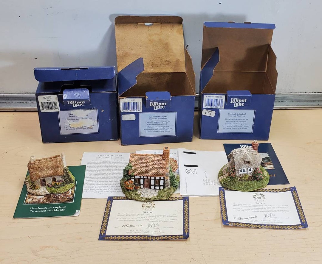 3 Lilliput Lane Dream Miniatures Houses, in Original Box. Made in UK ...