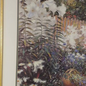 Greg Singley Framed Print watercolor of floral garden | Etsy