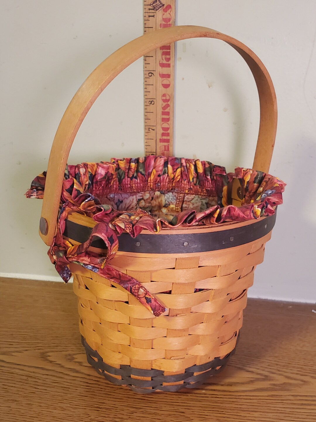 1999 Longaberger Snapdragon Basket With Cloth and Plastic Liners and ...