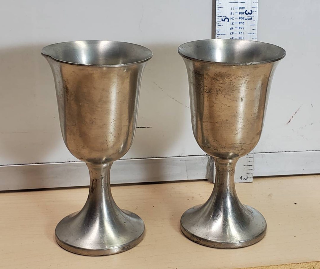 Pair of Gem Pewter Glasses. Free Shipping - Etsy