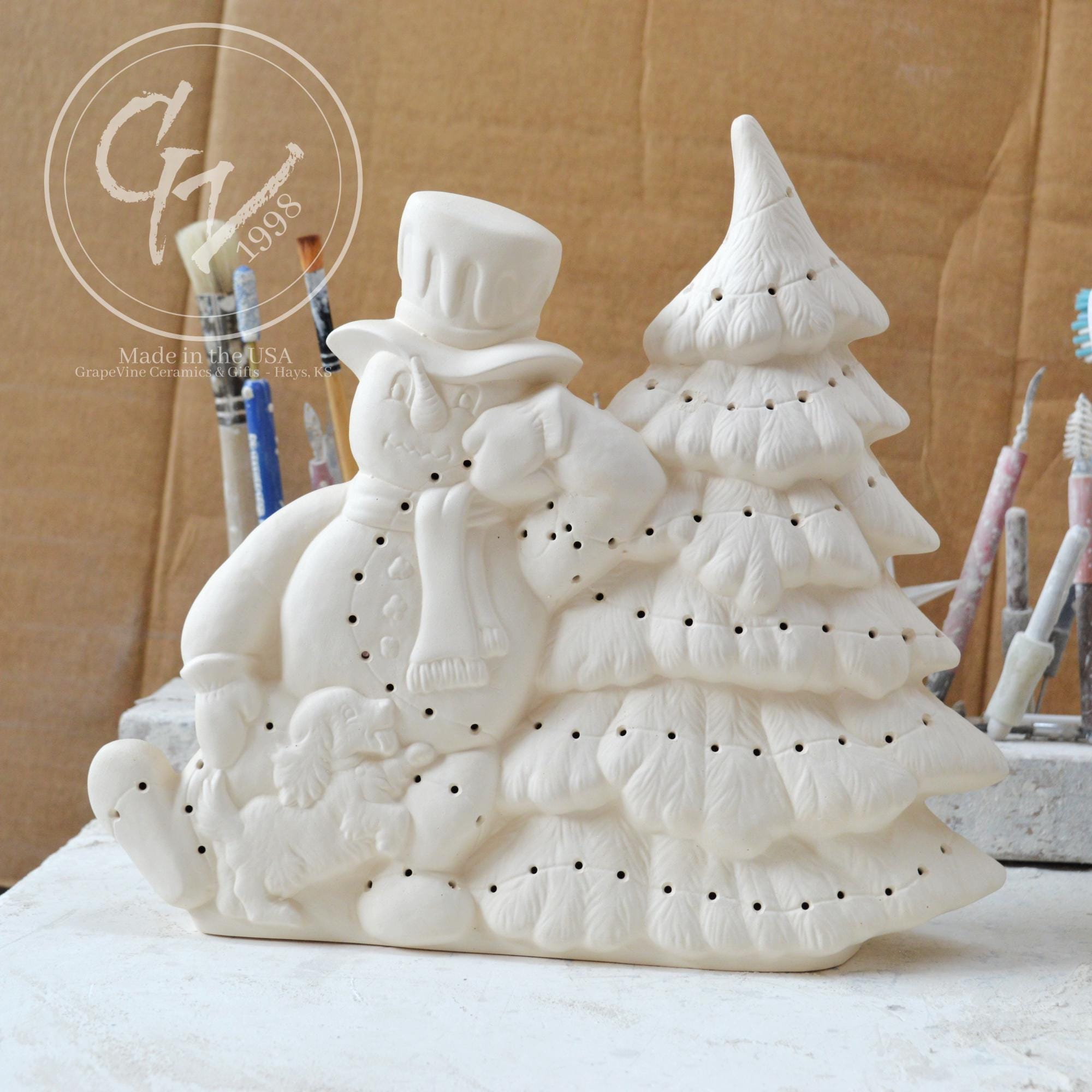 Ready to Paint - Snowman Christmas Tree - Gator Molds 433 A - Etsy