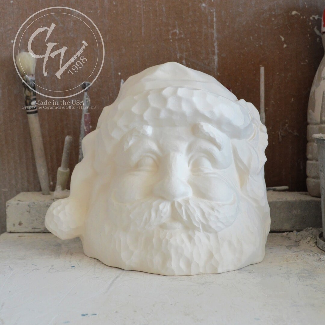Ready to Paint - Wood Carved Santa Cookie Jar - Duncan DM-1732.DM-1733 ...