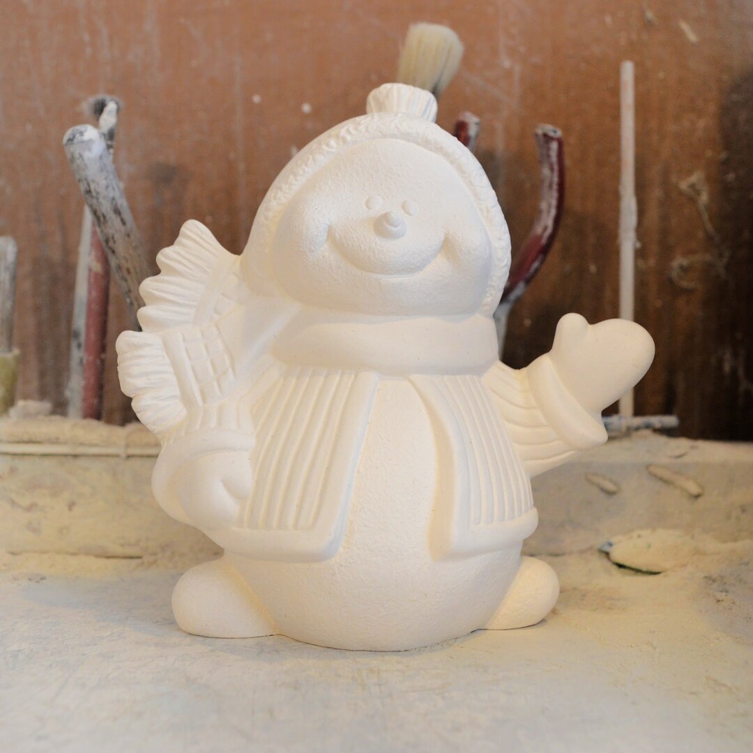 Ready to Paint - Curley Snowman - Clay Magic 2750 - Etsy