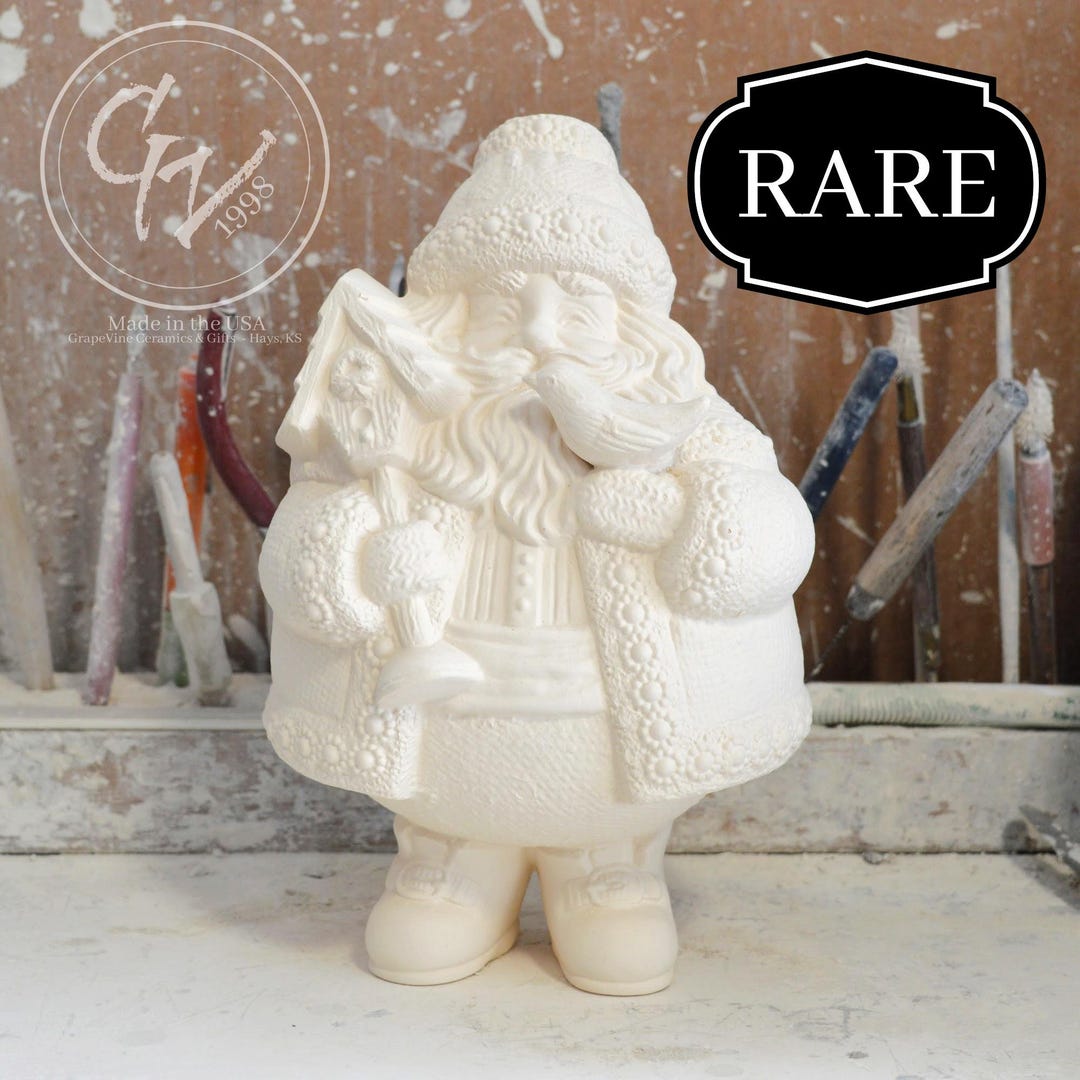 Ready to Paint -RARE Roly Santa With Birdhouse- Coloramics 4106 - Etsy