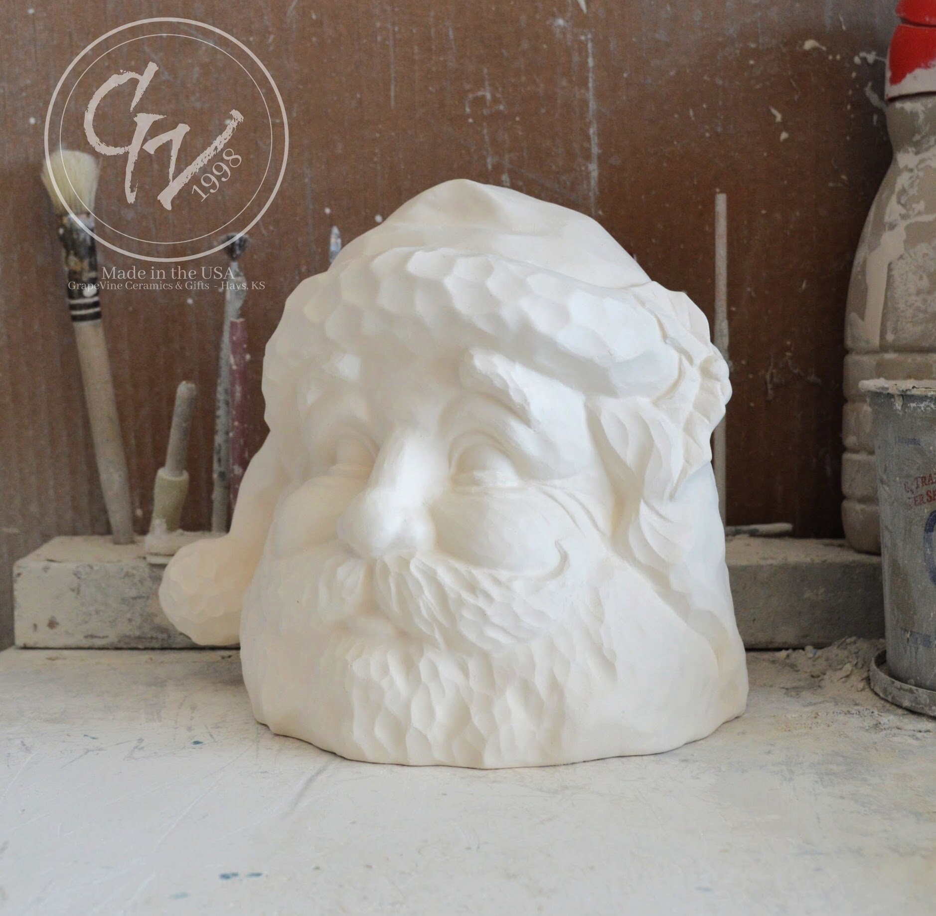 Ready to Paint - Wood Carved Santa Cookie Jar - Duncan DM-1732.DM-1733 ...