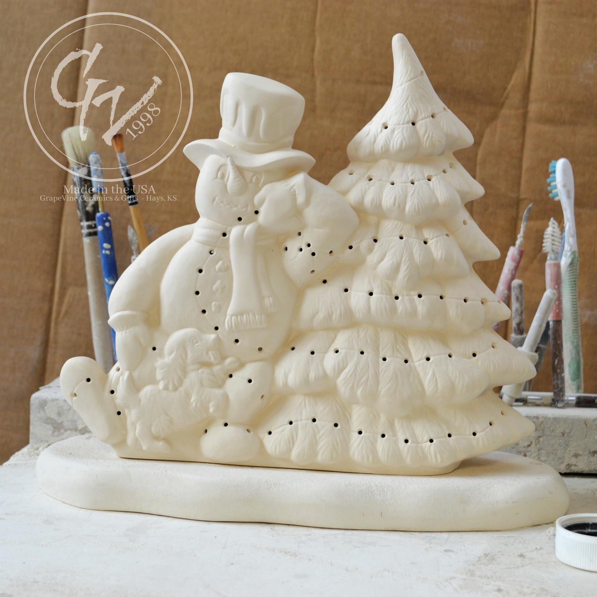 Ready to Paint - Snowman Christmas Tree - Gator Molds 433 A - Etsy