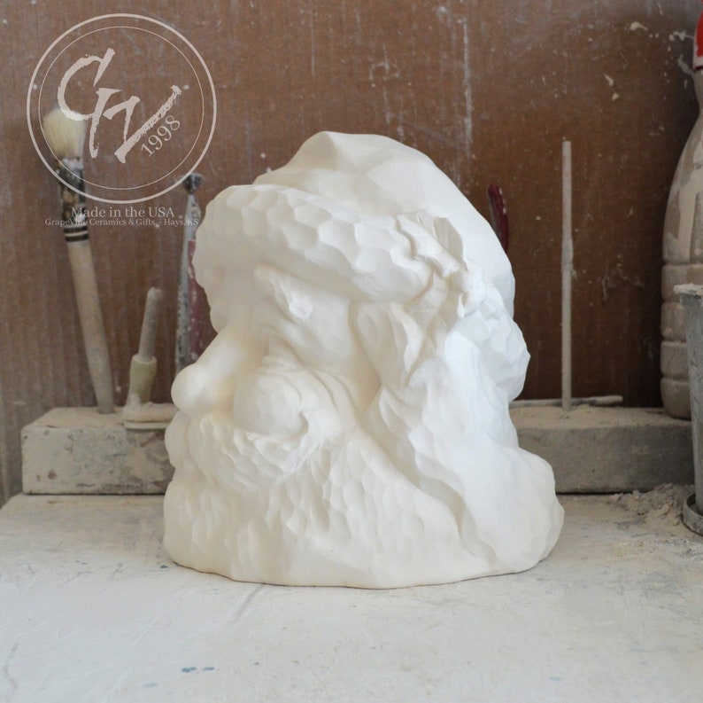 Ready to Paint - Wood Carved Santa Cookie Jar - Duncan DM-1732.DM-1733 ...