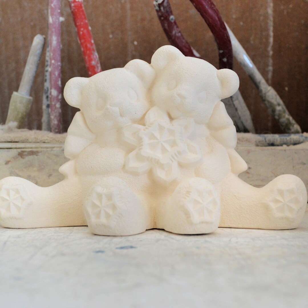Ready to Paint - January Cuddle Bear Snowflake - Clay Magic 1467 - Etsy