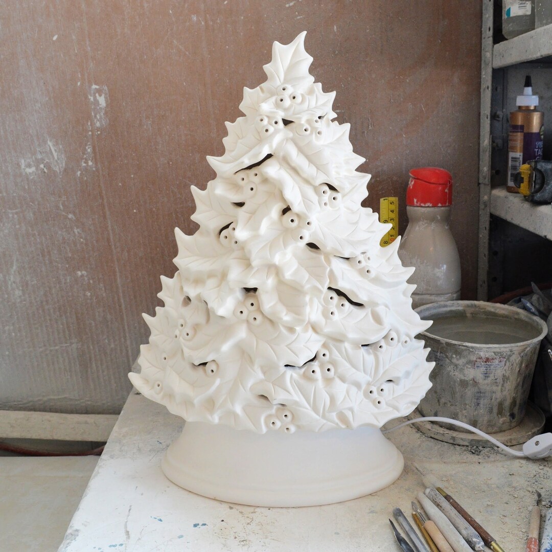 Ready to Paint - NEW Holly Christmas Tree 1 - Clay Magic 4357 - Etsy