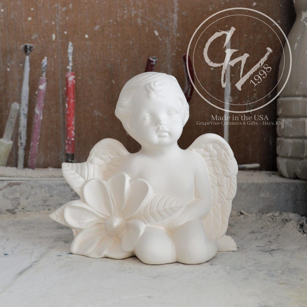 Ready to Paint - Cherub With Magnolia - Creative Paradise 3852 - Etsy