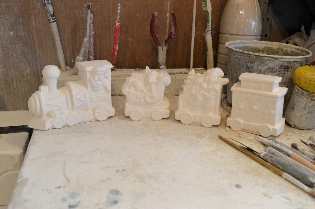Ready to Paint - Santa Train - Ceramic Emporium - Etsy