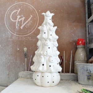 Ready to Paint - Marshmallow Ghost Tree - Clay Magic 4363.4364 - Etsy