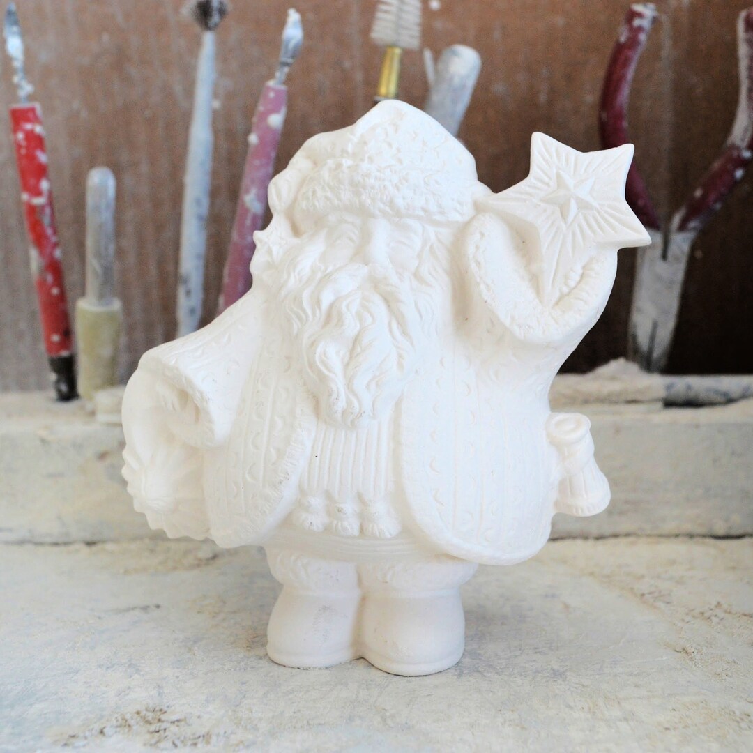 Ready to Paint-roly Poly Santa With Star - Cardinal Designs CD-555 - Etsy