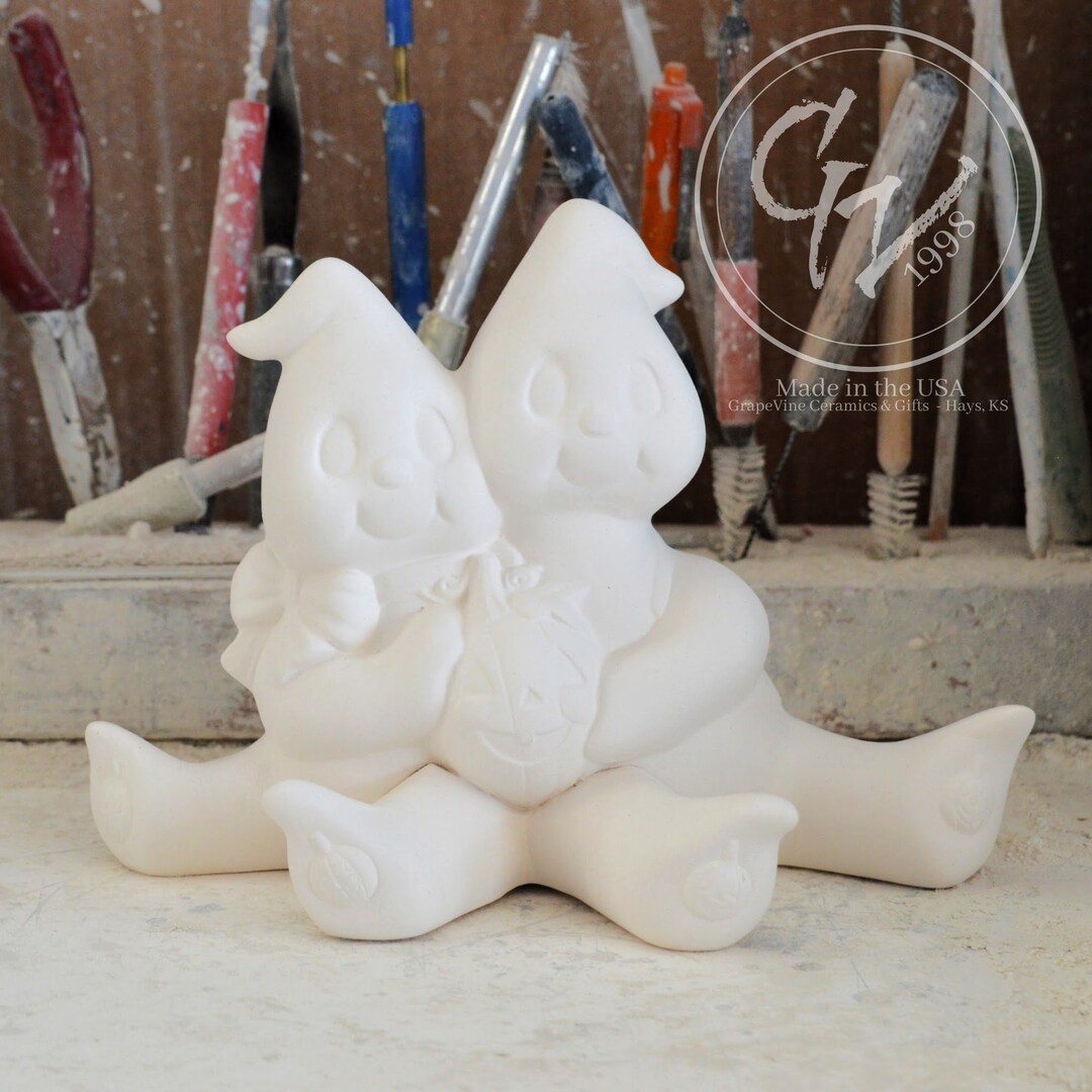 Ready to Paint - Cuddle Ghost With Pumpkin - Clay Magic 1371 - Etsy