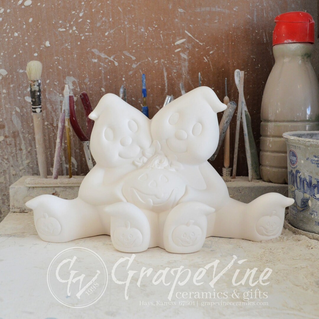 Ready to Paint - Large Cuddle Ghost With Pumpkin - Clay Magic 1372 - Etsy