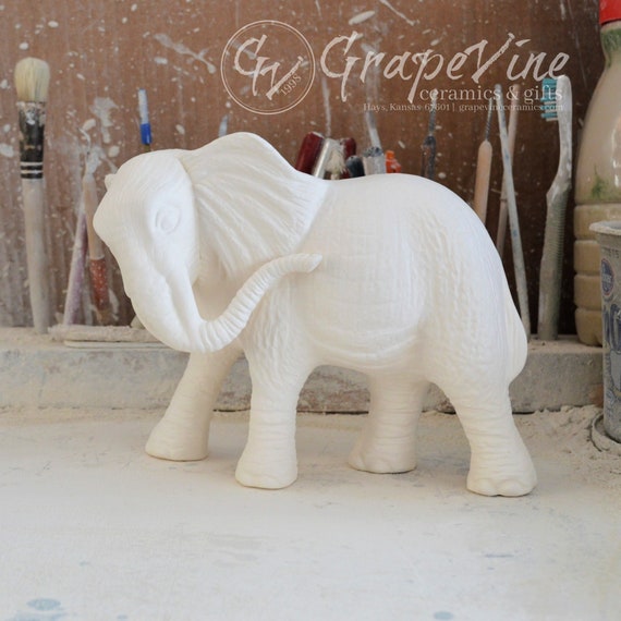Elephant Ceramic Molds XWQ 2Pcs Animal Decoration Delicate