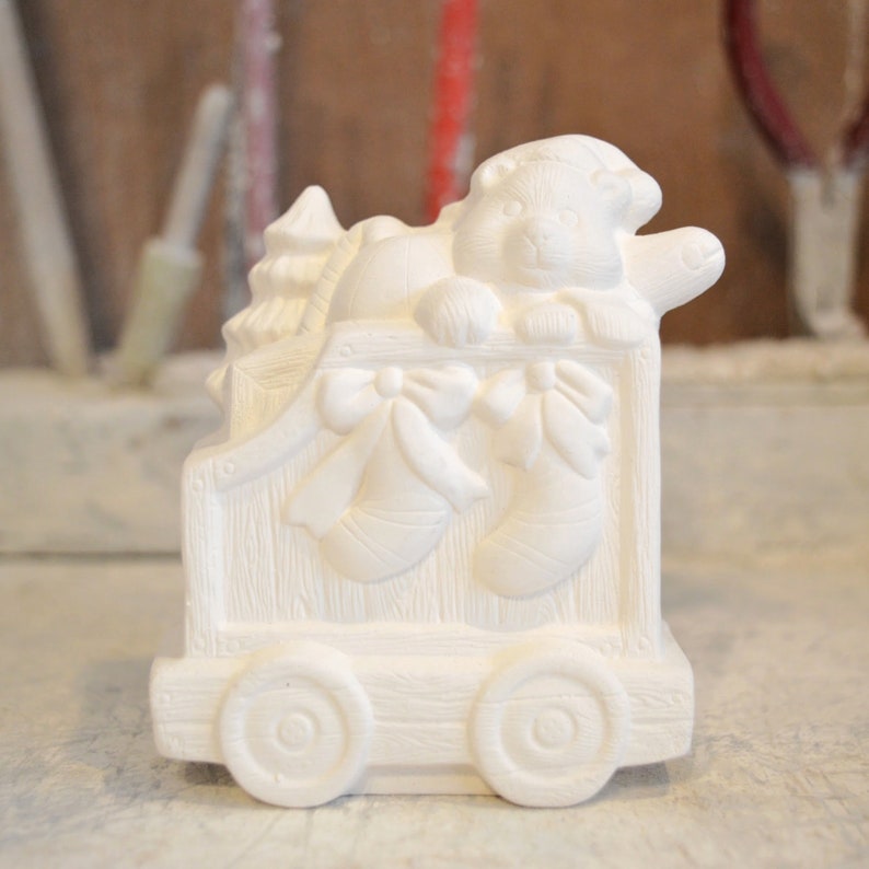 Ready to Paint - Santa Train - Ceramic Emporium - Etsy