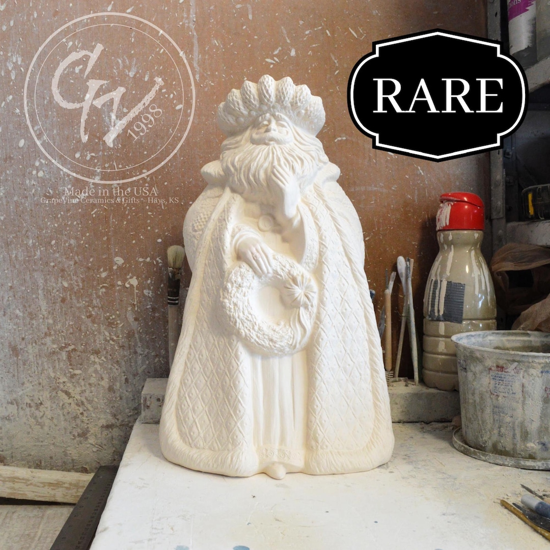 Ready to Paint - *RARE* Large 15-inch Renaissance Santa With Wreath ...