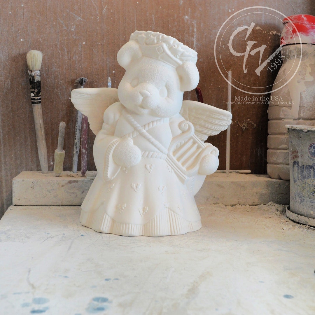 Ready to Paint - Girl Bear Angel - Clay Magic 1411 - Etsy