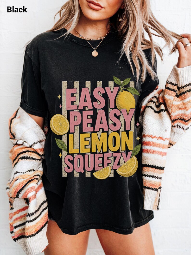 Easy Peasy Lemon Squeezy Retro Graphic Tee | Vintage Citrus ...