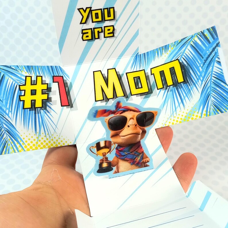 Number One Mom Dinosaur Pop up Box Card, Funny Mother's Day Gift ...