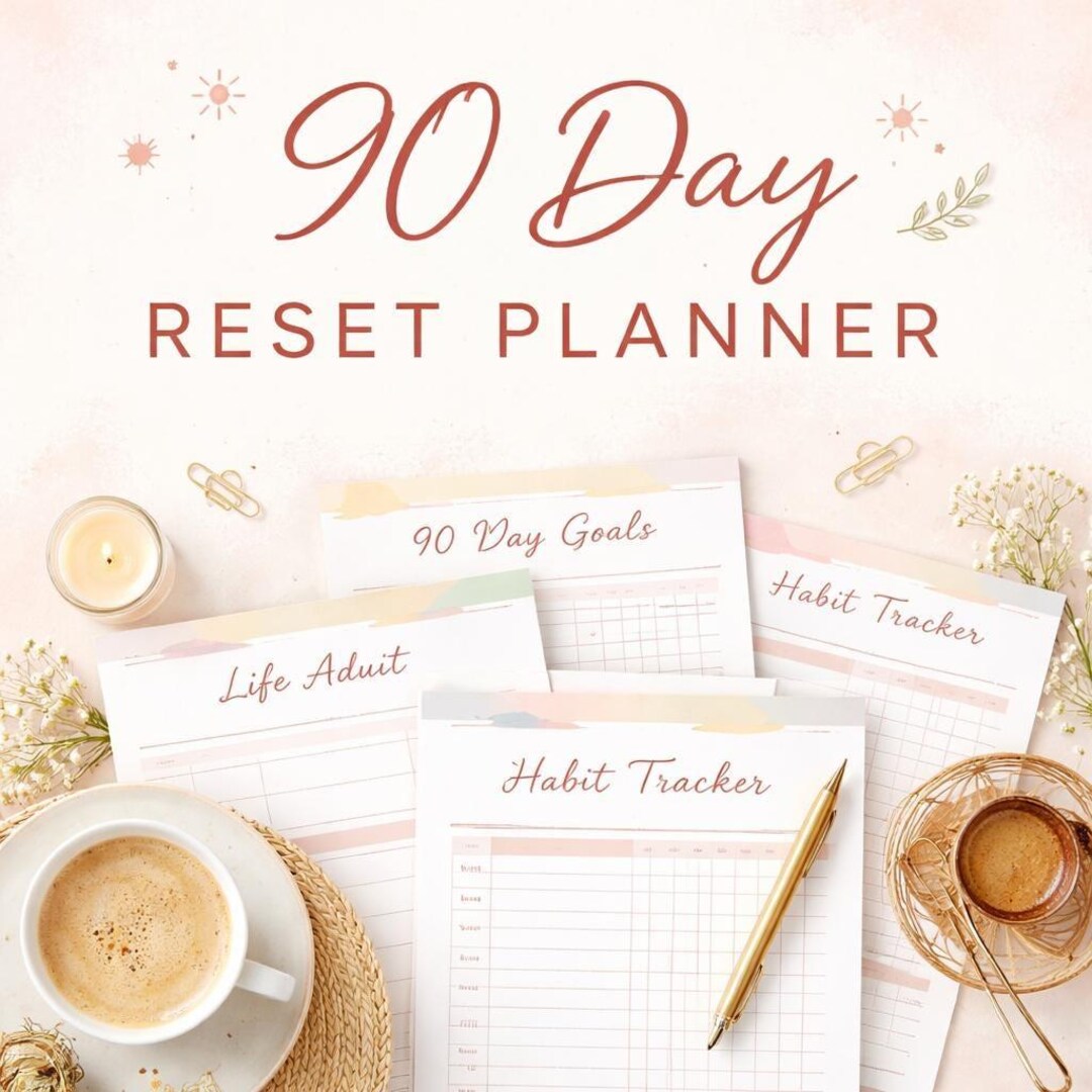 90 Day Reset Planner | Life Goals, Habits, Personal Growth (digital PDF ...