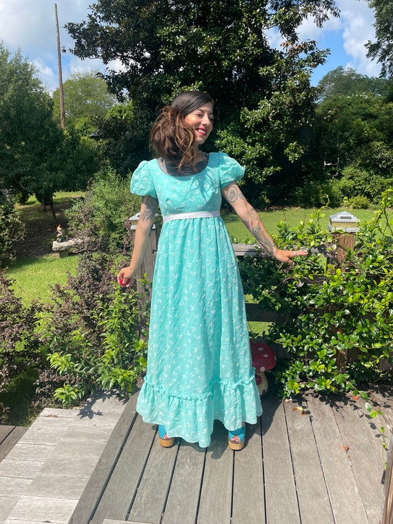 Vintage 1960’s Montaldo’s Turquoise Velvet Butterflie… - Gem