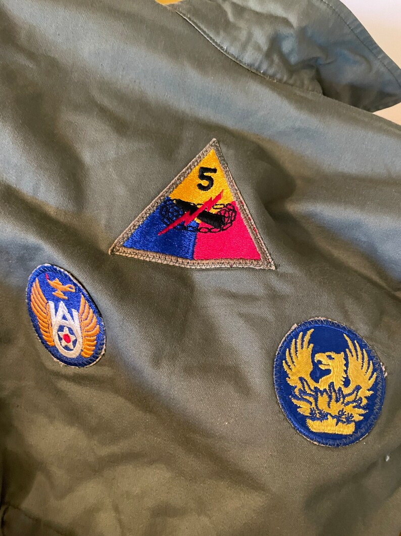 Rare Vintage 1970s Combat Bomber Jacket by Harle Patches Aviator XXS XS ...