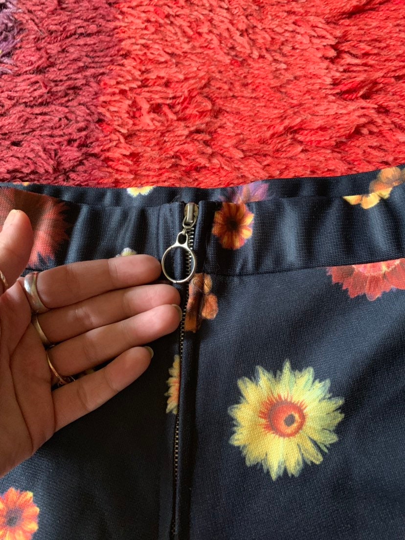Rare Vintage 90's Does 70's Mod Flower Power Shorts Zip O Ring Xs Small ...