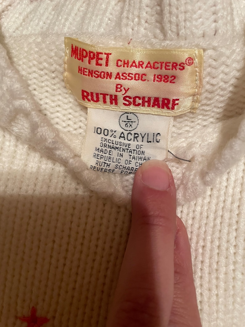 Vintage RARE 1982 Jim Henson Muppets Sweater Ruth Scharf Kermit Miss ...
