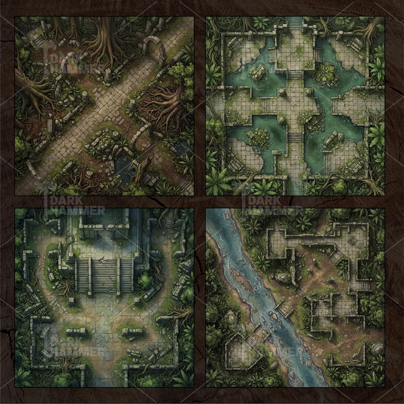 120 Jungle Battle Maps for DND, VTT RPG, Gridless Pack (digital ...