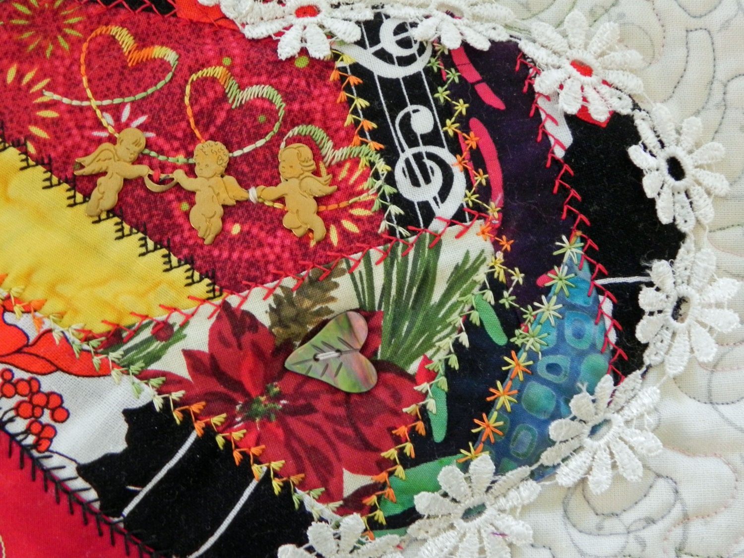 Valentines Crazy Heart Quilt - Etsy