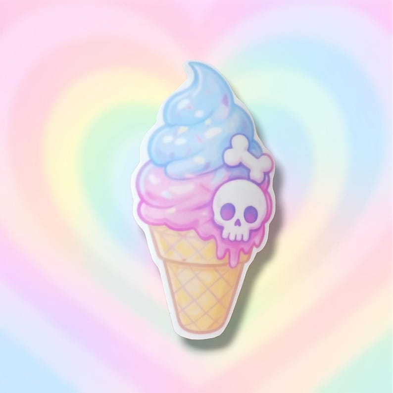 Creepy Drippy Ice Cream Stickers – Pastel Goth Vinyl Decals - Etsy