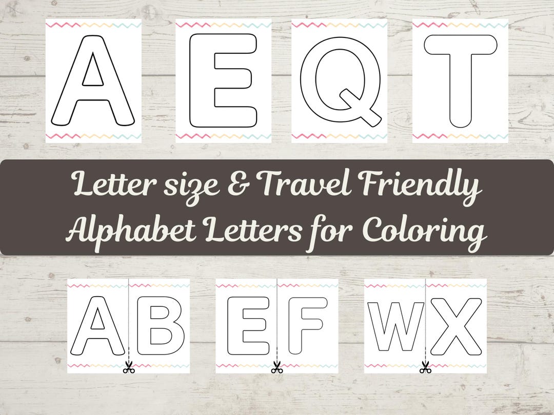 Alphabet Coloring Pages for Kids, Travel-friendly ABC Letters (digital ...