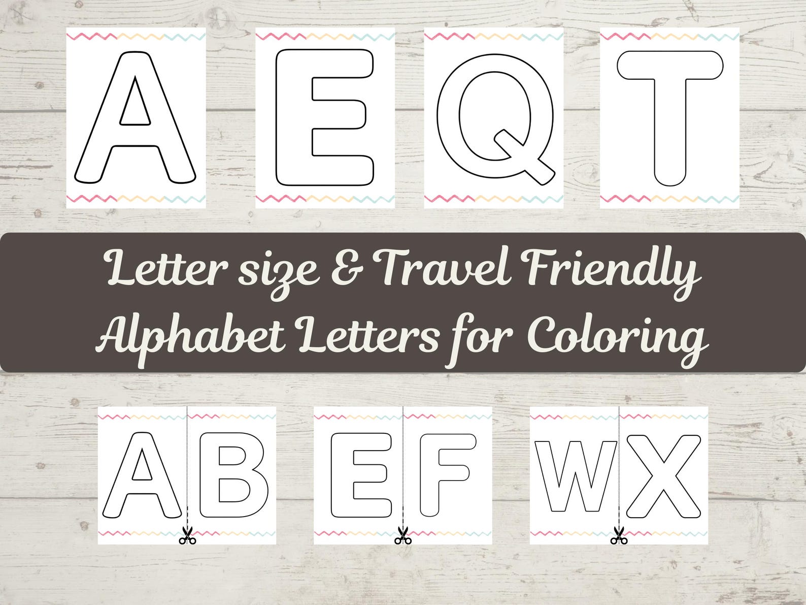 Alphabet Coloring Pages for Kids, Travel-friendly ABC Letters (digital ...