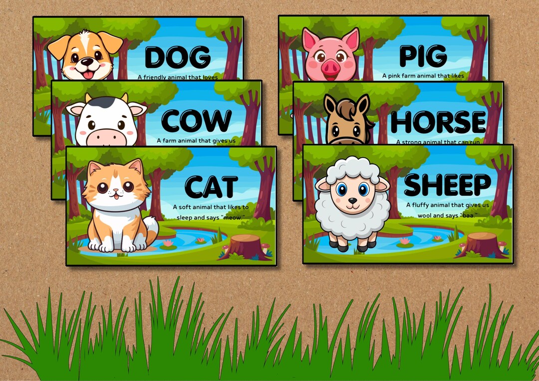 30 Animals Flashcards for Kids | Preschool Animal Learning Printable ...