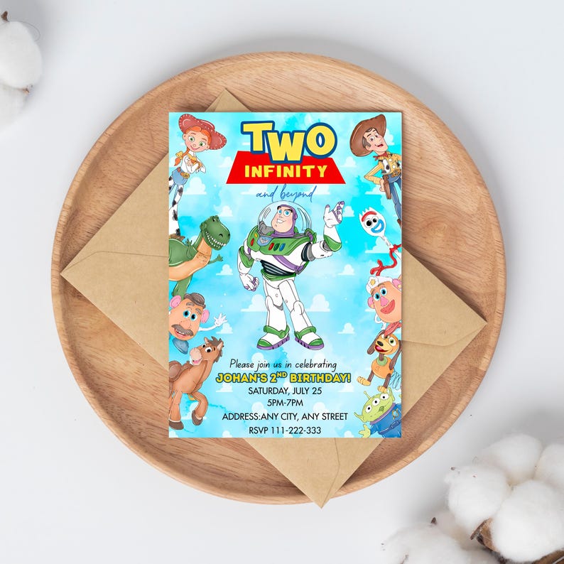 Editable Two Infinity and Beyond Birthday Invitation | Toy Story Party ...