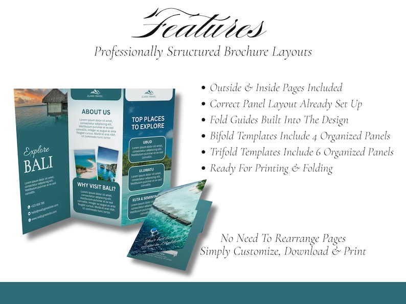 Travel Agency Brochure Templates | 20 Editable Canva Bifold Trifold ...