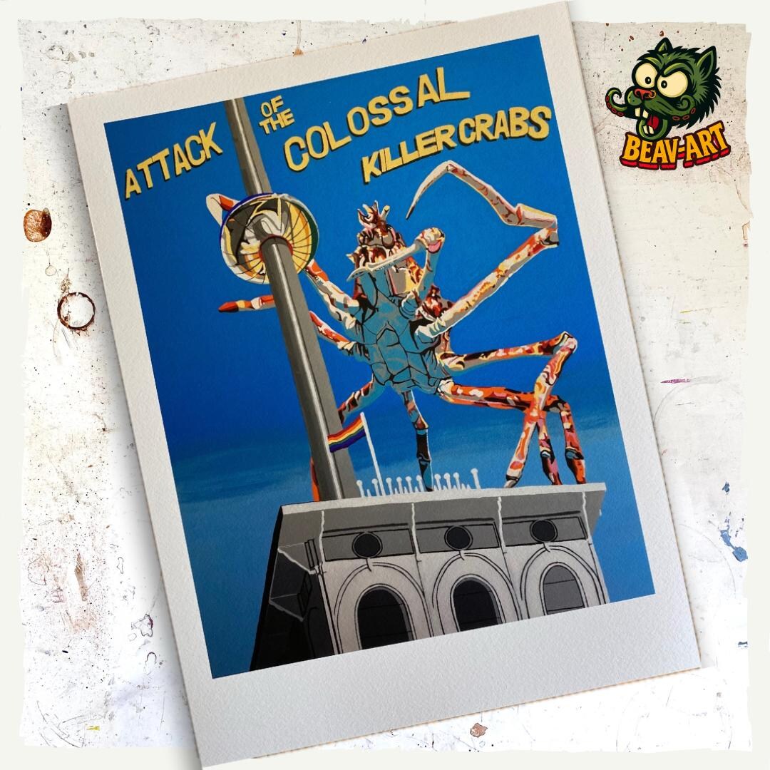 Print of 'attack of the Colossal Killer Crabs' - Etsy