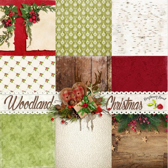 Woodland Christmas Paper Set - Etsy
