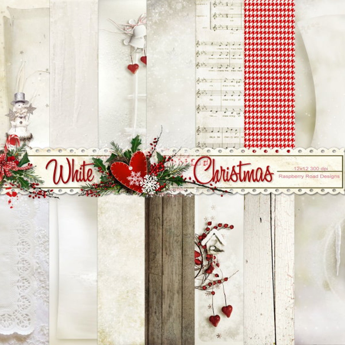 White Christmas Papers - Etsy