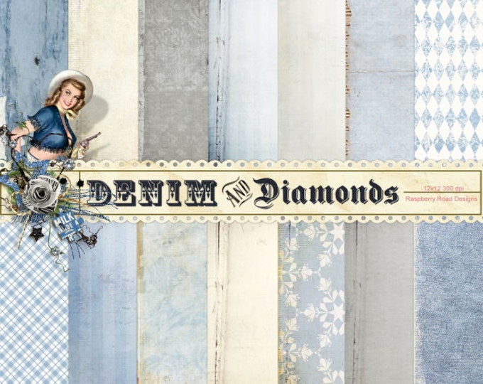 Denim and Diamonds Paper Set - Etsy