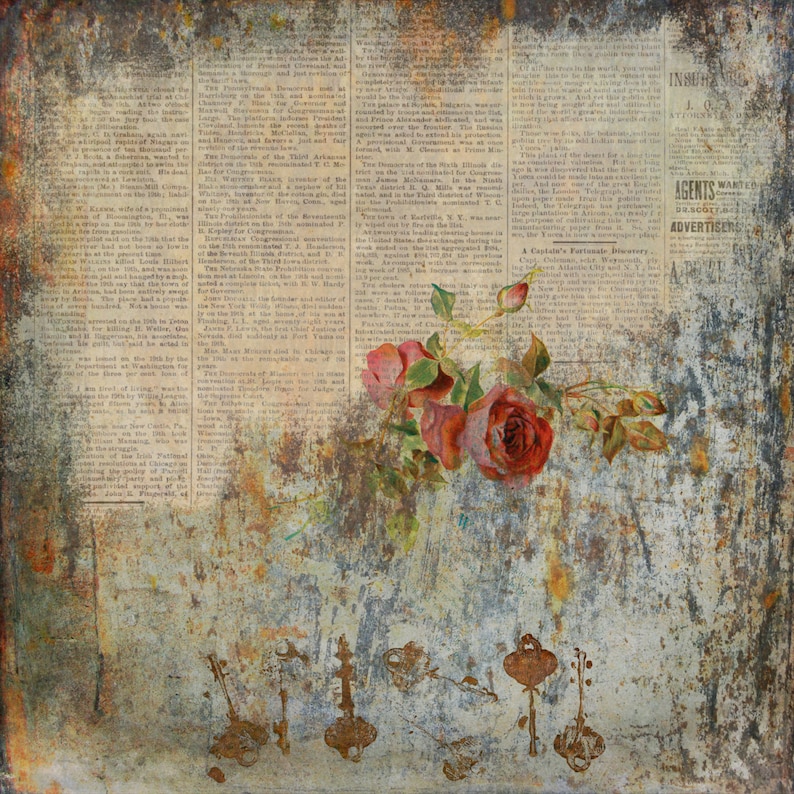 Rust and Roses Paper Set - Etsy