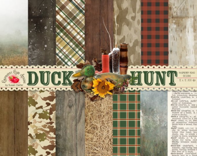 Hunting Seamless Digital Paper Pack, Duck Hunting Digital Paper, Deer ...
