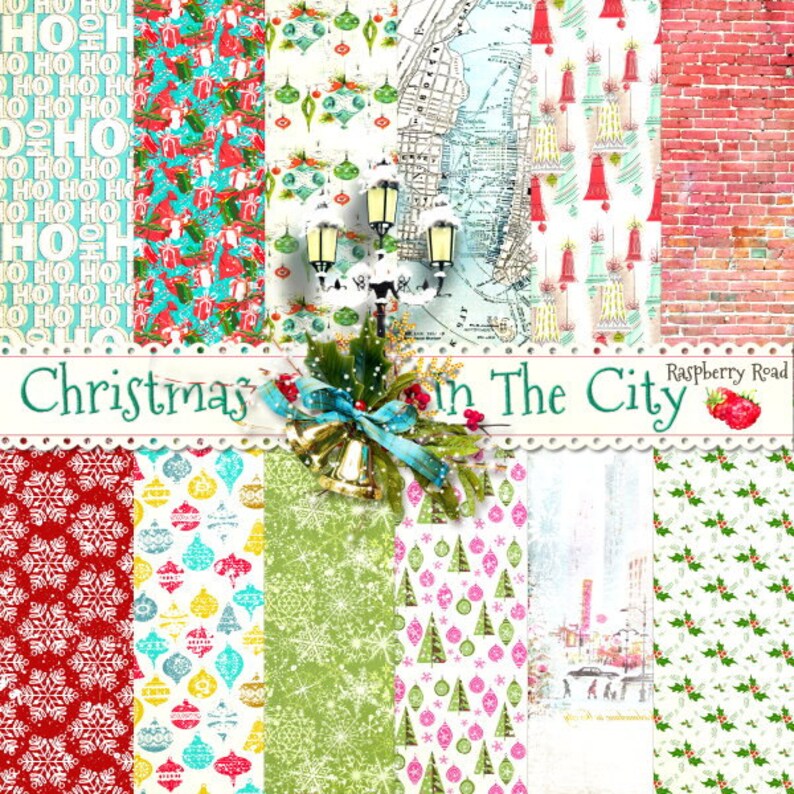 Christmas in the City Patterned Paper Set - Etsy