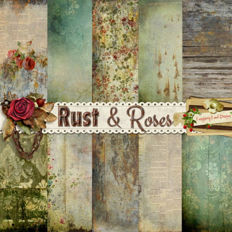 Rust and Roses Paper Set - Etsy