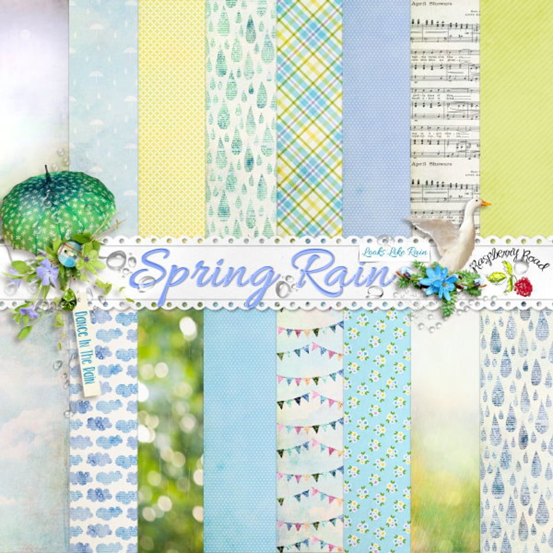Spring Rain Paper Set - Etsy