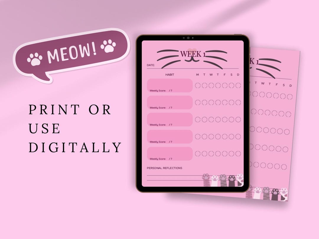 Night Routine Pink Tracker Printable – Daily Routine Cute Planner PDF ...