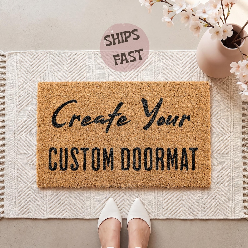 Create Your Custom Doormat, Personalized Text Coir Mat, Design Your Own ...