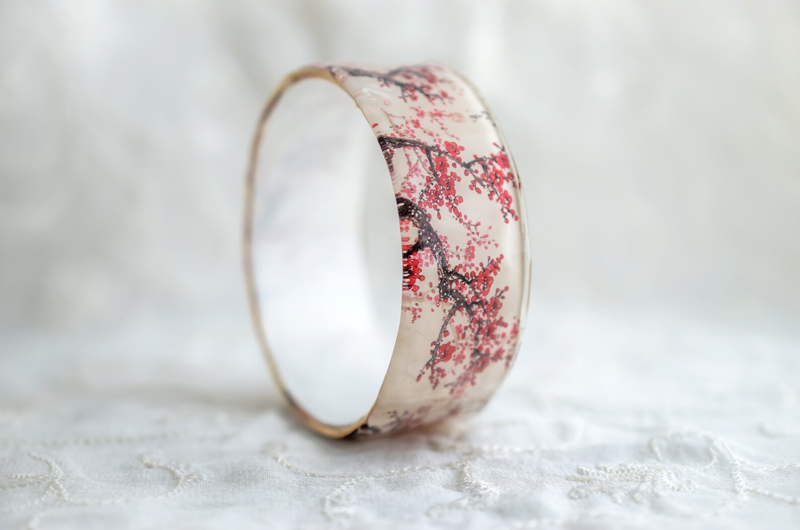Cherry Blossom Resin Bangle Japanese Sakura Bracelet Cherry - Etsy